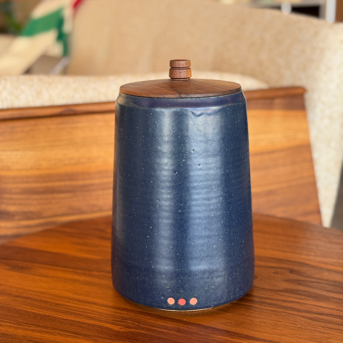 Navy Dotted Canister - Large – Fenway Clayworks